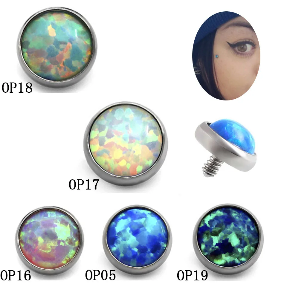 1-Pc-Opal-Stone-Dermal-Tops-Skinner-Diver-Head-Body-Implants-Piercing ...