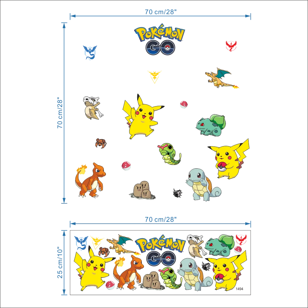 Pokemon Pikachu 3D Cartoon Wall Stickers For Kids - KawaiiMerch.com