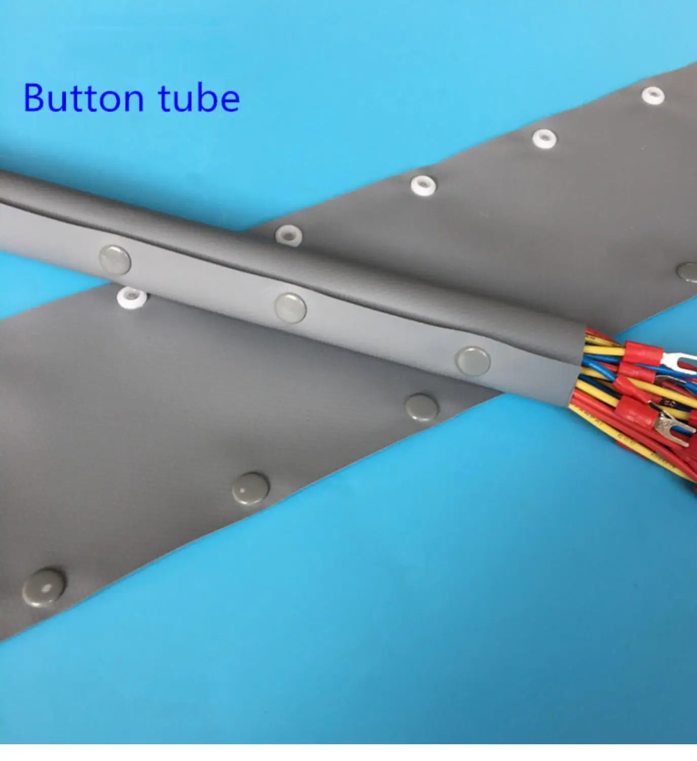 1 Meter Button Tube Electric Wire Sheath Tube Snap Sleeve Wrap Line ...