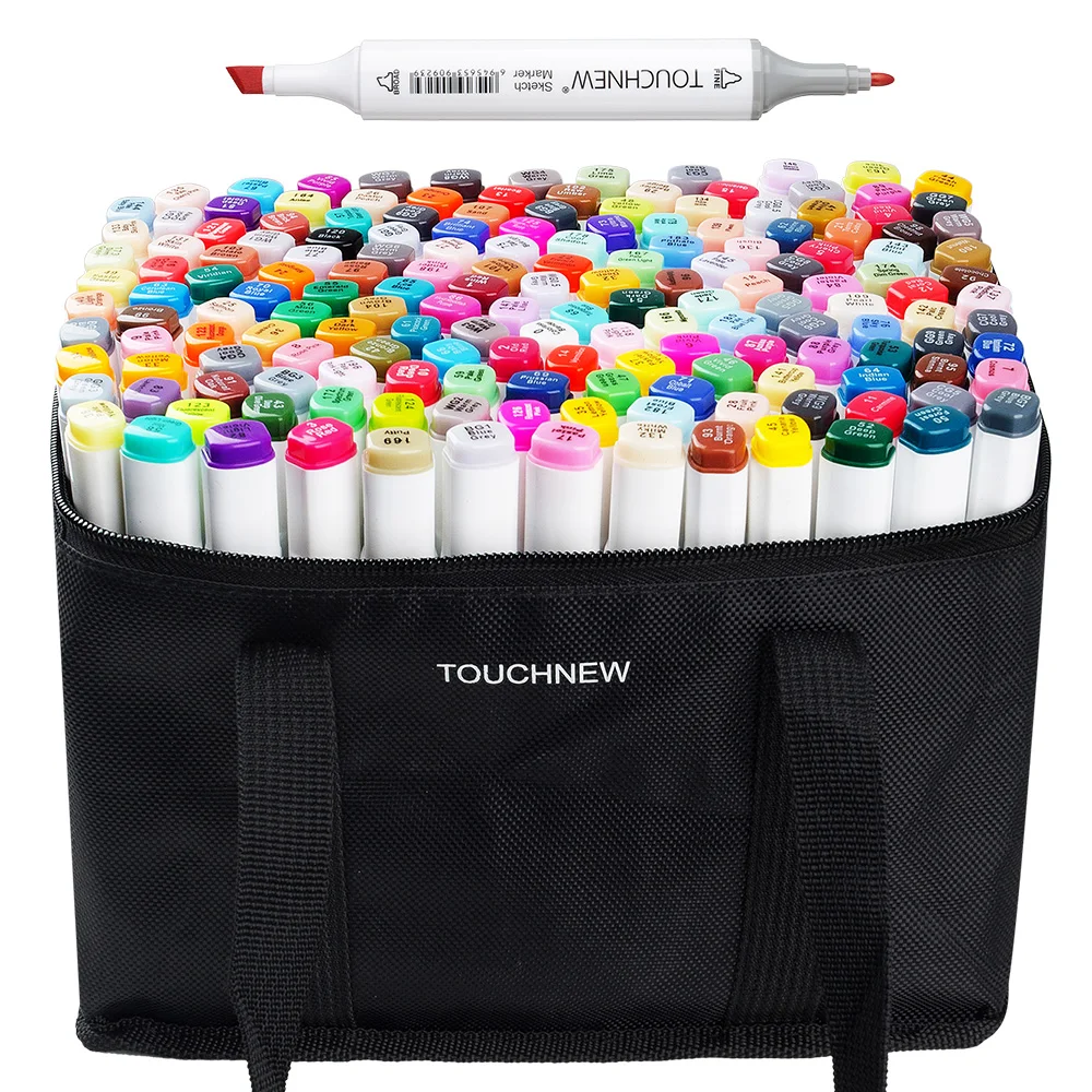 TOUCHNEW 168 Color Sketch Marker Set Twin Tip Graphic Drawing Pen ...