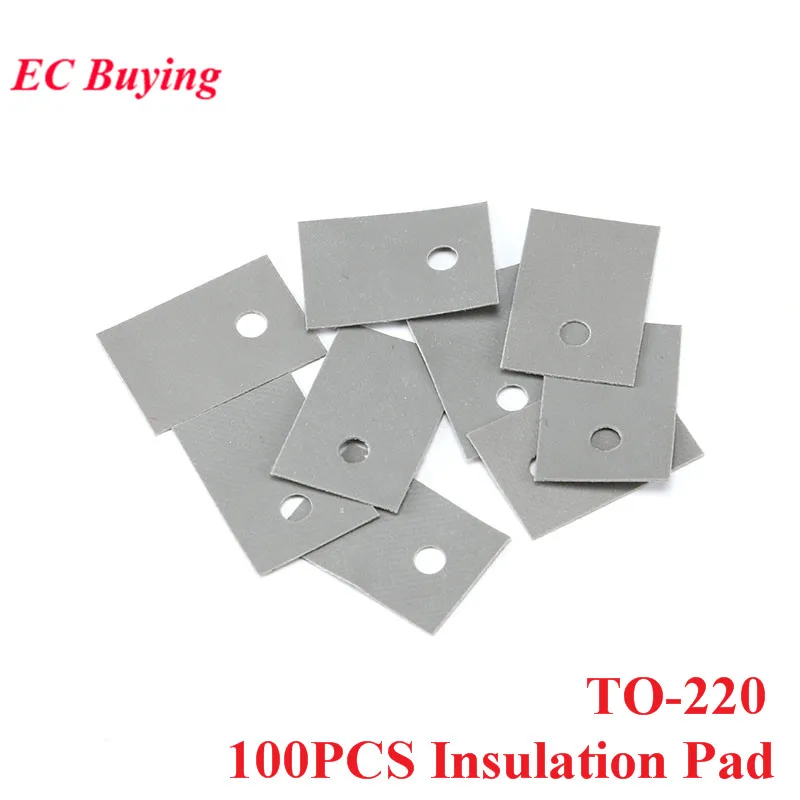 100pcs To-220 Insulation Pad Silicone Heatsink Shim Transistor Silicone ...