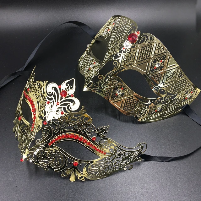 Red And Gold Masquerade Masks