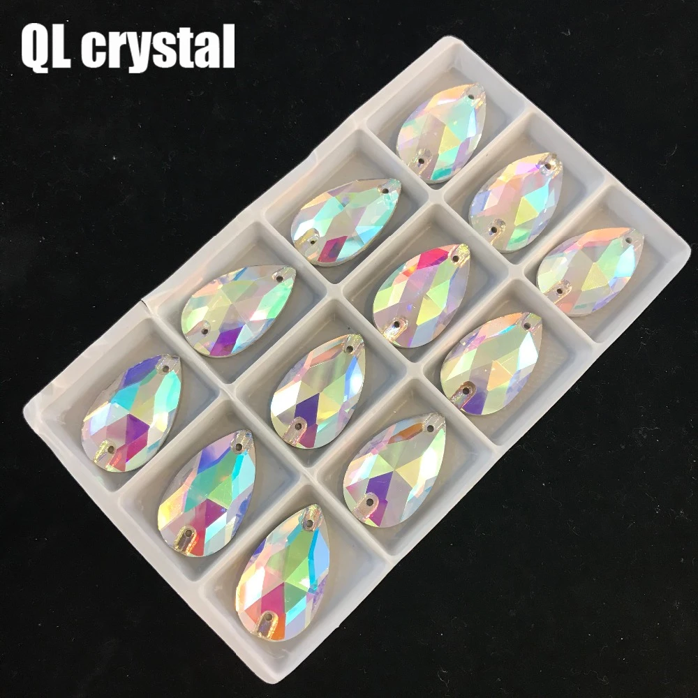 Wholesale QL Crystal DR Sew On Rhinestones AB Crystal clear Flatback ...
