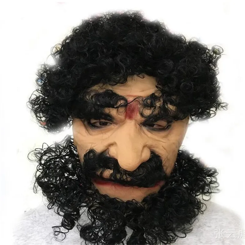 1PCS 3 style Black hair terror mask scary whole monster costume monster ...