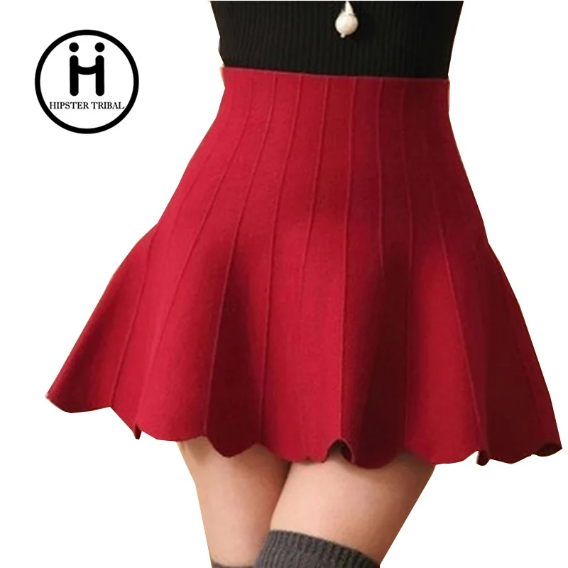 Autumn And Winter 2016 cotton Skirt Woman Knitted Elastic High Waist ...