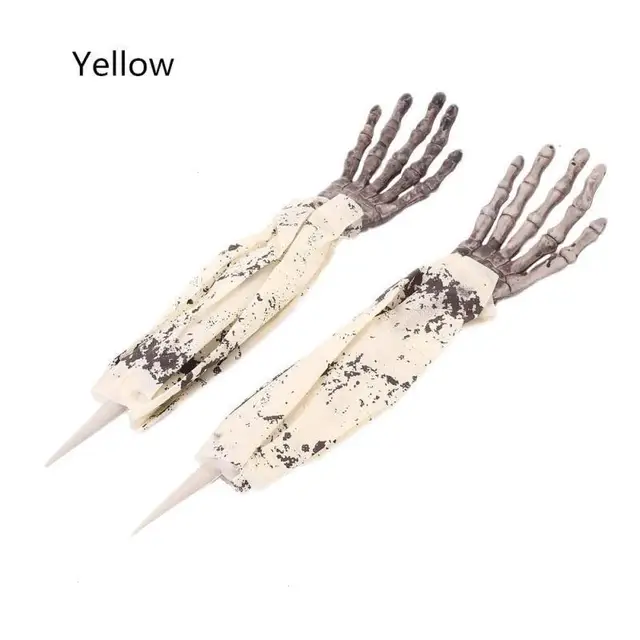 Halloween Horror Props 2pcs Plastic Skeleton Hands Haunted House Party ...