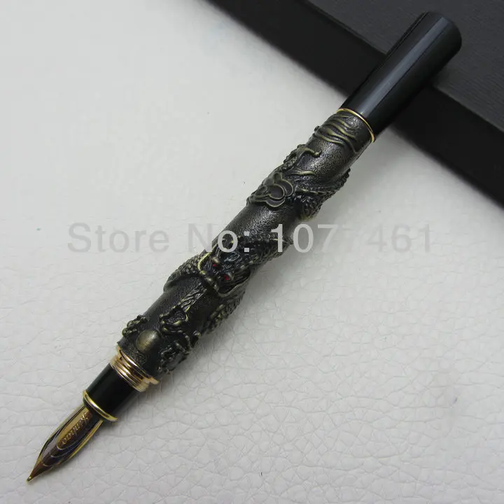 Advanced Fountain Pen Jinhao Chinese Dragon antique bronze Heavy Gift ...