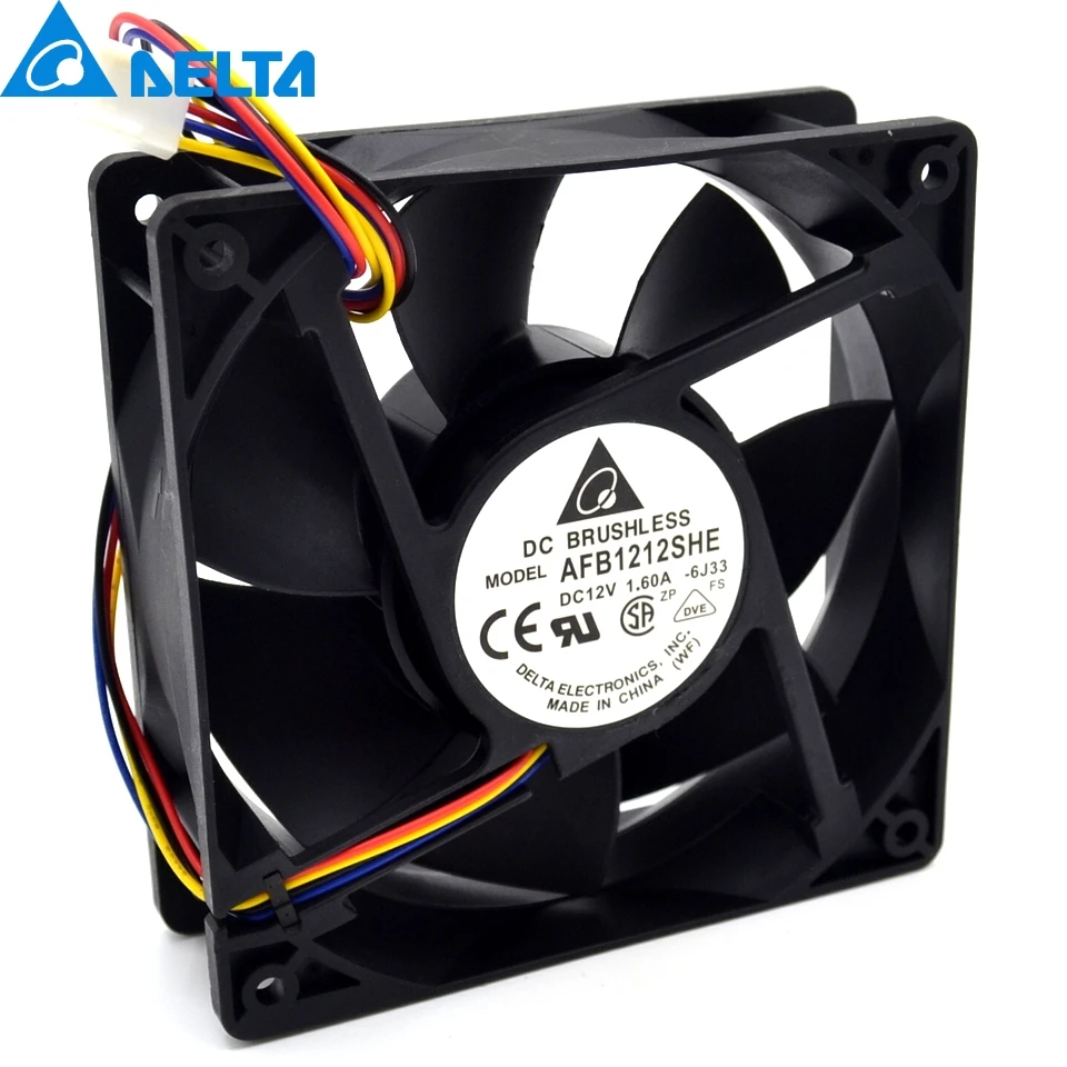 New Afb1212she 12038 12cm 120mm 1.6a 12v 4wire Pwm 40cm Long Line Of Cooling Fan For Delta 120* ...