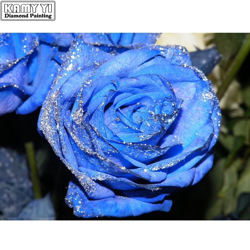 Hot 5D DIY Diamond Mosaic Embroidery Blue Rose Diamond Painting Full ...