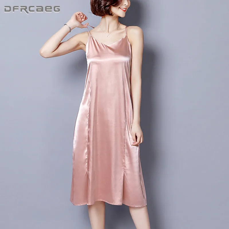 Sexy Spaghetti Strap Summer Dress Women 2018 Fashion Sleeveless Elegant