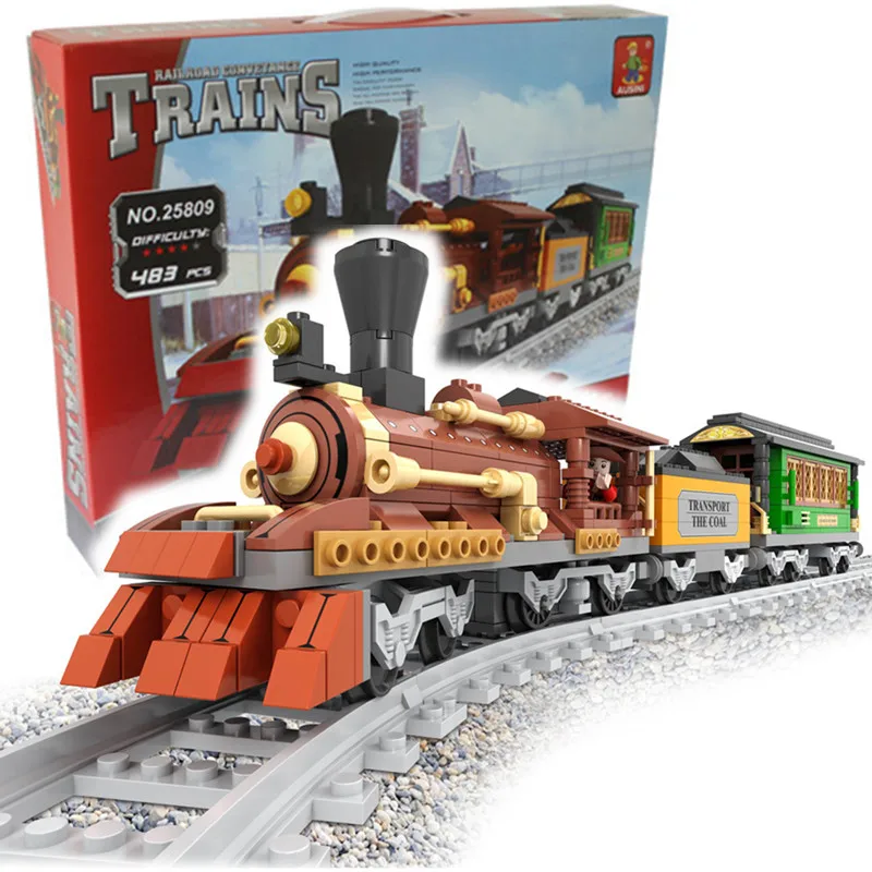NEW 483pcs Ausini 25809 Old Train building blocks train Train Bricks ...