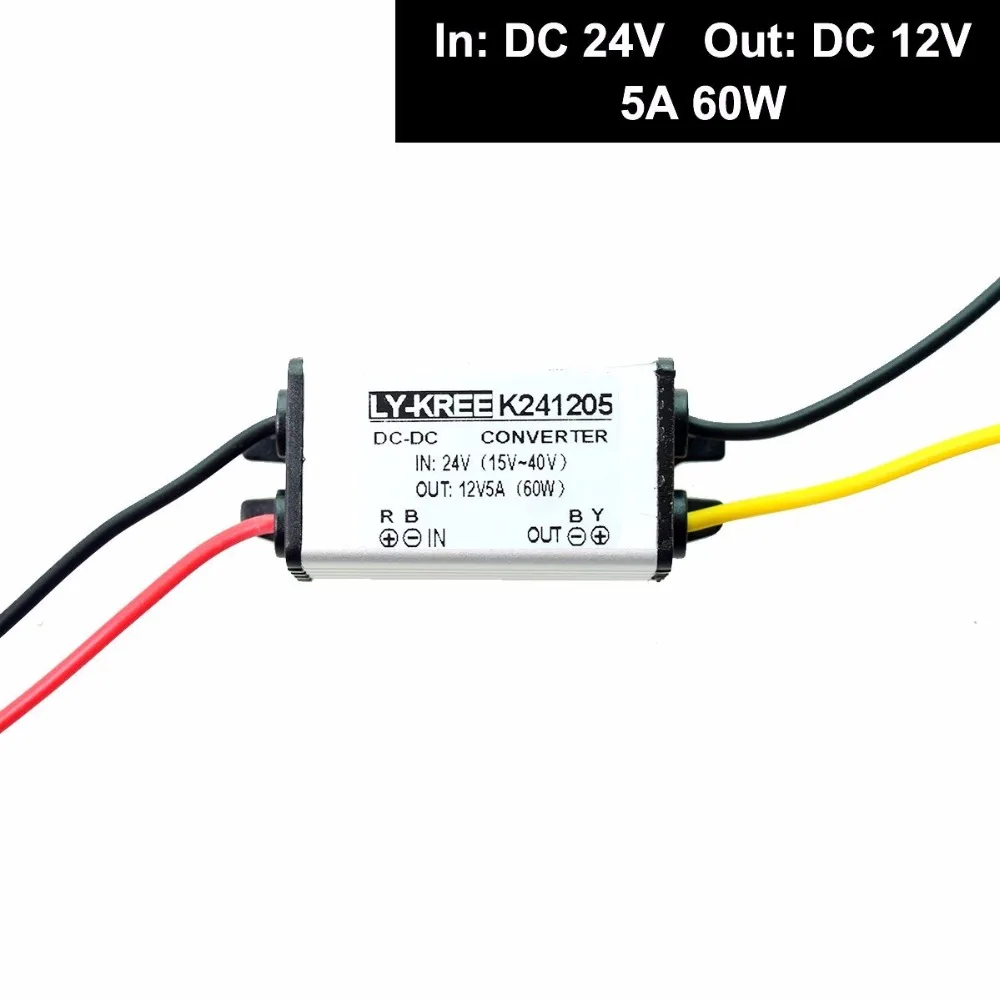 Truck Dc 24v To 12v Step Down Converter Reducer Regulator 5a 60w Power ...
