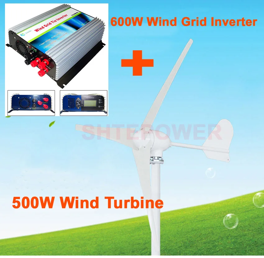 3 phase ac 48v 500w wind turbine generator 3/5 blades +600w wind ...
