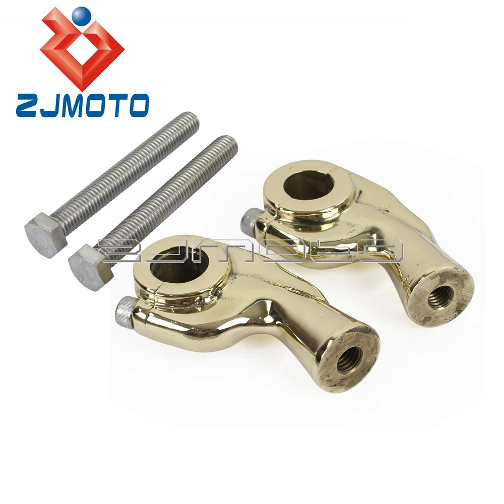 Vintage Style Brass 25mm Bar Riser Kit Moun Motorcycle Handlebar Risers ...