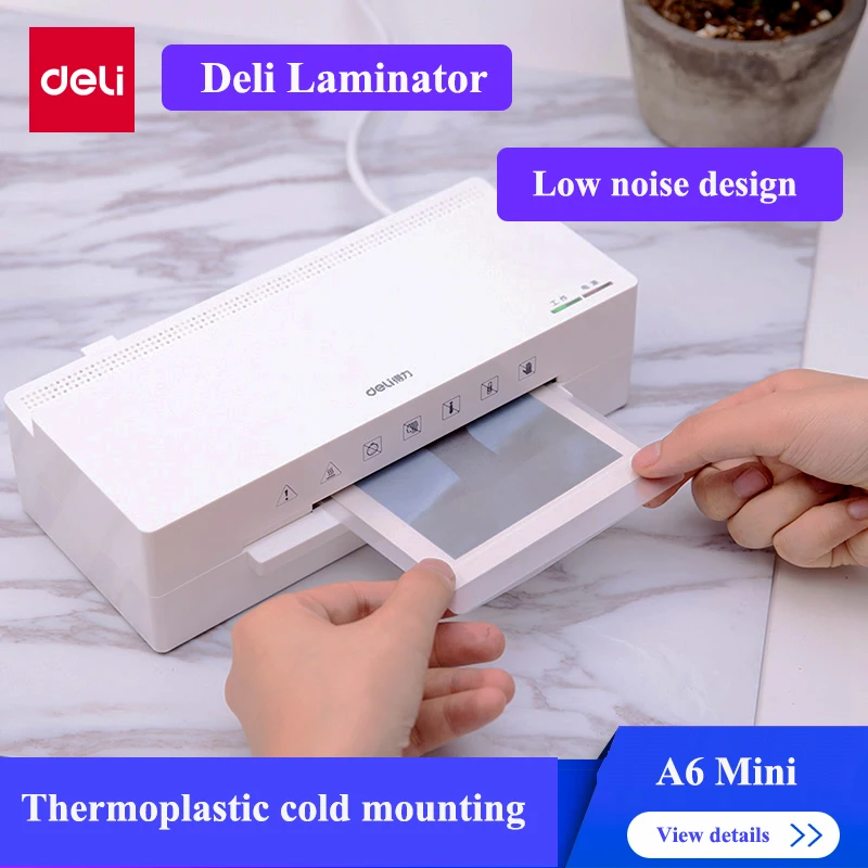 Deli 2897 Mini Laminator A6 Size Cold And Hot Laminator Max Photo Width 115mm Automatic Laminator