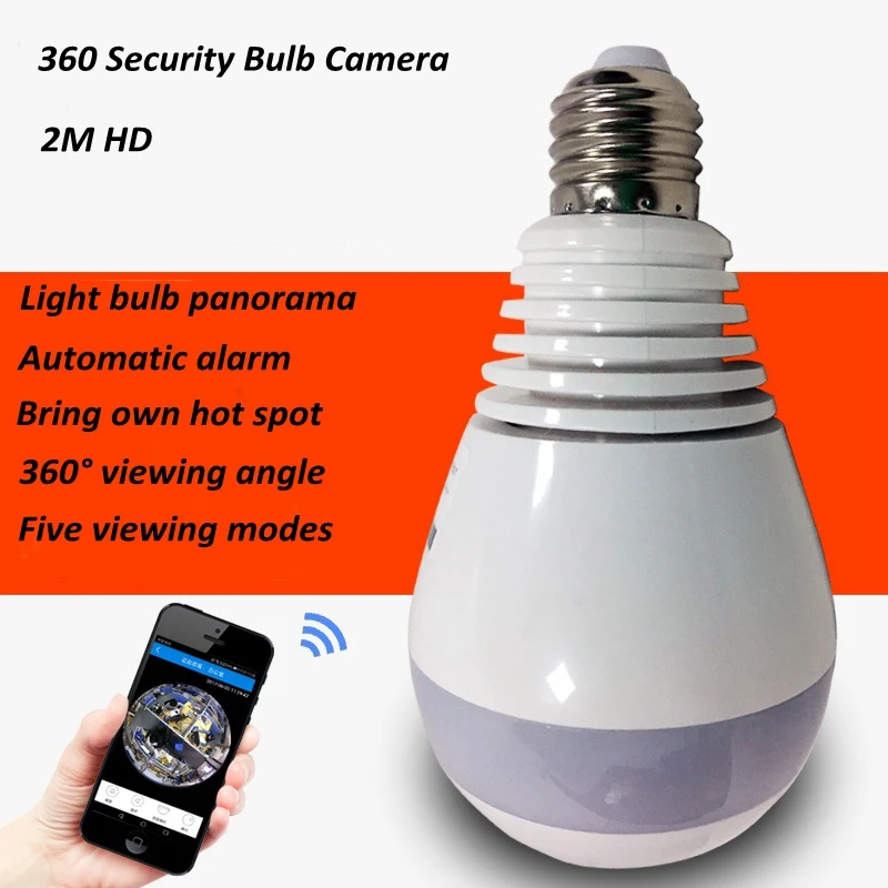 360 Degree Panoramic Wifi Camera Wireless Network Led Bulbs Security Ip ...