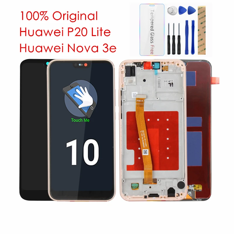 Pantalla LCD 100% Original para Huawei P20 Lite, marco de 10 pantallas ...