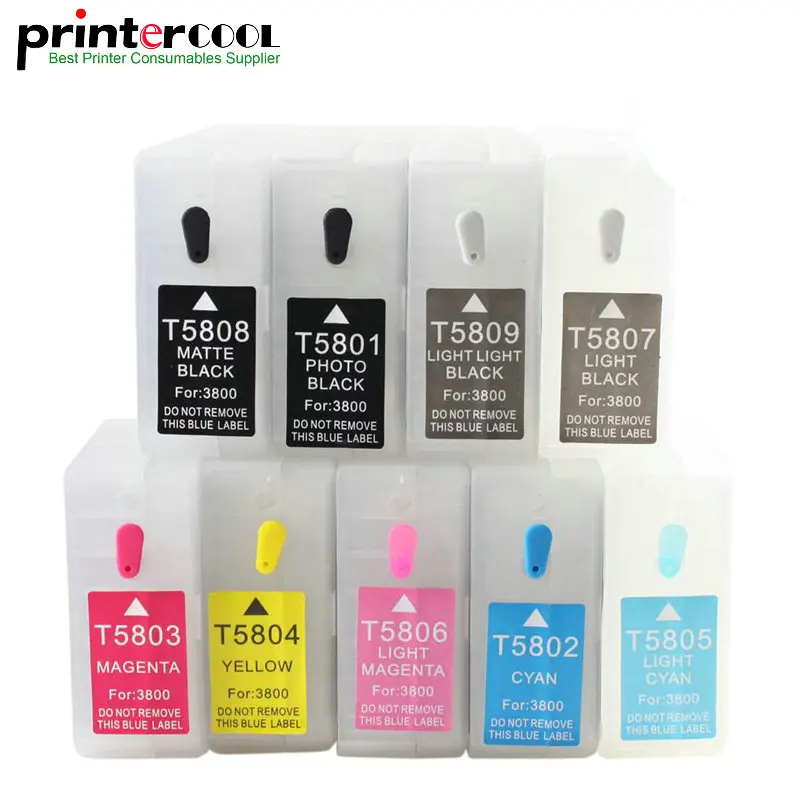 einkshop pro 3880 9pcs Empty Refillable Ink Cartridge T5801 For epson ...