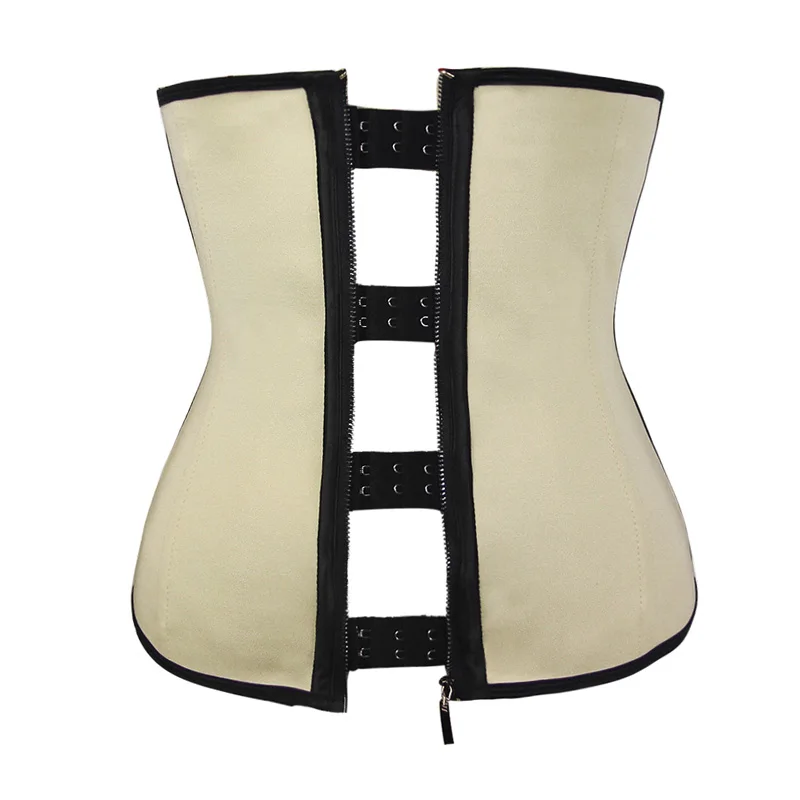 Sexy Zip Latex Waist Trainer Tummy Control Women Waist Bodycon Corsets