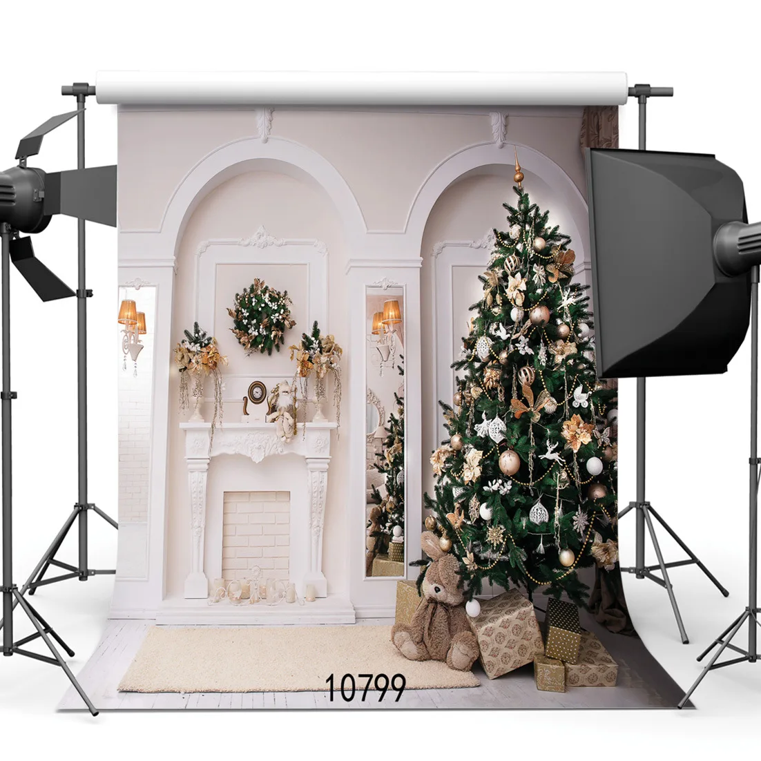 Christmas Tree Decoration Photography Backdrops Party House Photo ...