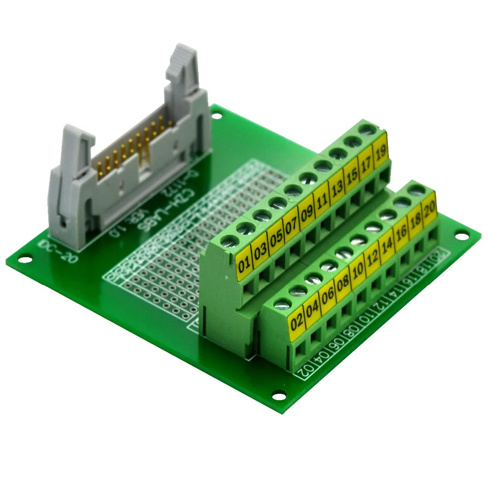 CZH LABS IDC 20 Male Header Connector Breakout Board Module, IDC Pitch ...
