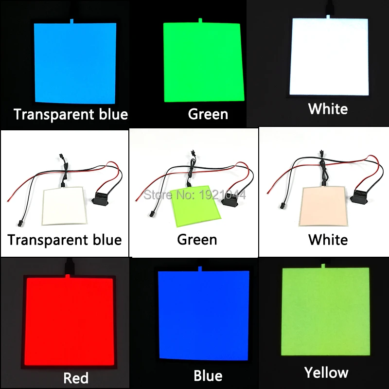New design 10*10cm EL Panel/EL Sheet with DC 12V Inverter without Cigar ...