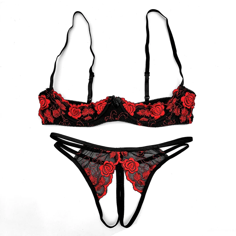 Cupless Open Crotch Teddies Temptation Siamese Lingerie Eyelashes