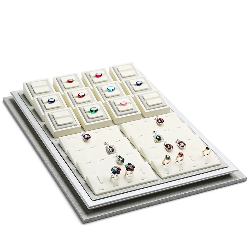 New Leather Ring Display Combo Necklace Pendant Display Holder Jewelry ...