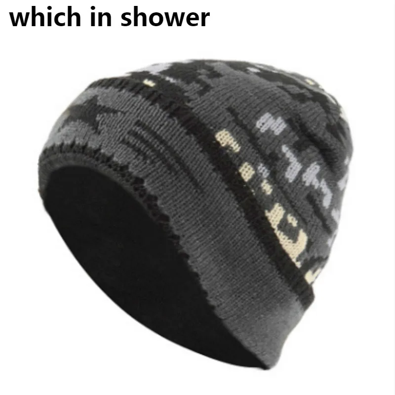 Camouflage Mens Skullies Beanie Thickened Warm Male Hip Hop Beanie