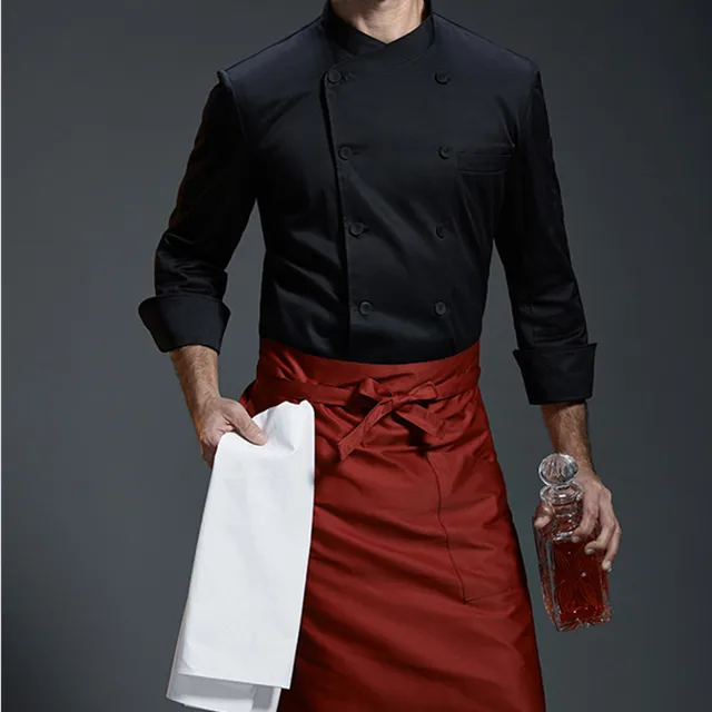 Putih Abu abu Hitam Lengan Panjang Kemeja Barista Hotel Restaurant ...