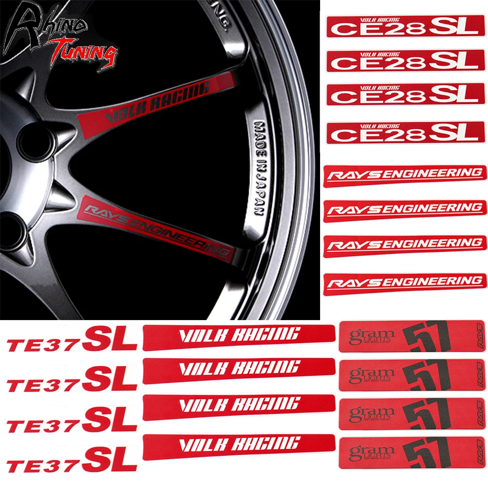 4pcs set Rays Volk Racing Car Wheel Spoke Sticker For TE37 SL CE28 ...