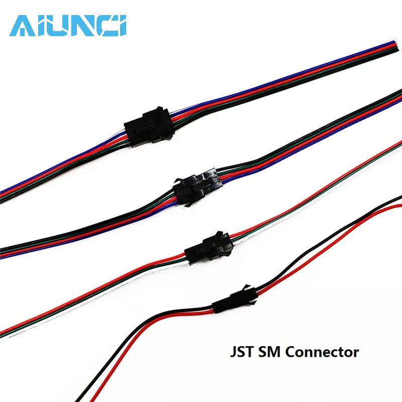 15cm Long JST SM Connector 2pin / 3pin / 4pin / 5pin Male And Female ...