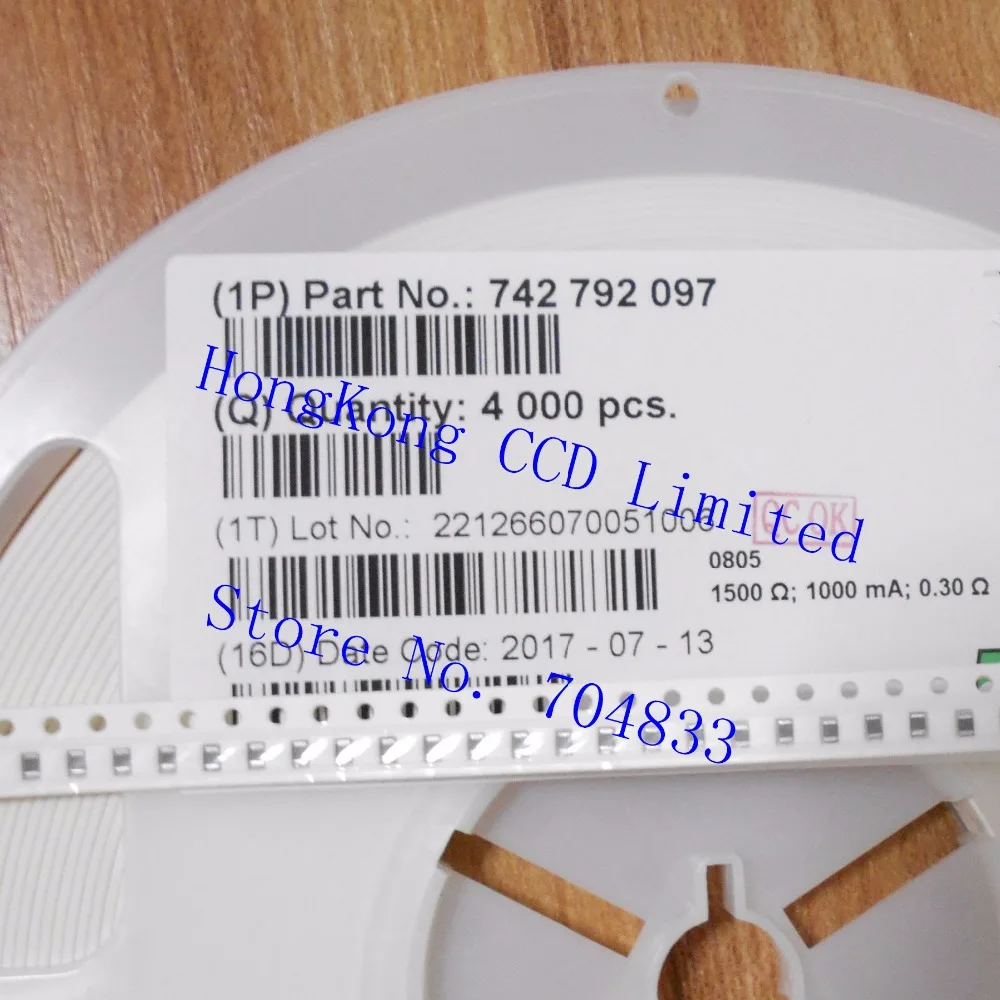 40000pcs/lot 742792097 FERRITE BEAD 1.5K OHM 0805|Electronics Stocks ...