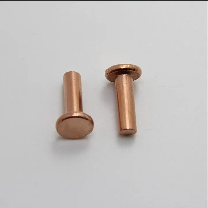 2x5mm 1000pcs Solid Copper Rivets Permanent Fasteners Gauge Horse Tack ...