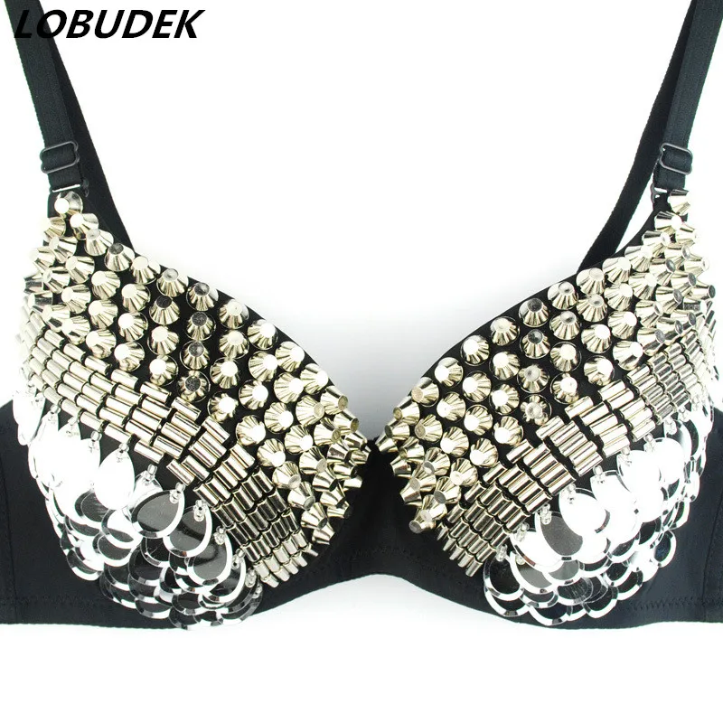 Sexy Gathering Bra Bikini Nightclub Bar DJ Women Singer Gold Silver ...