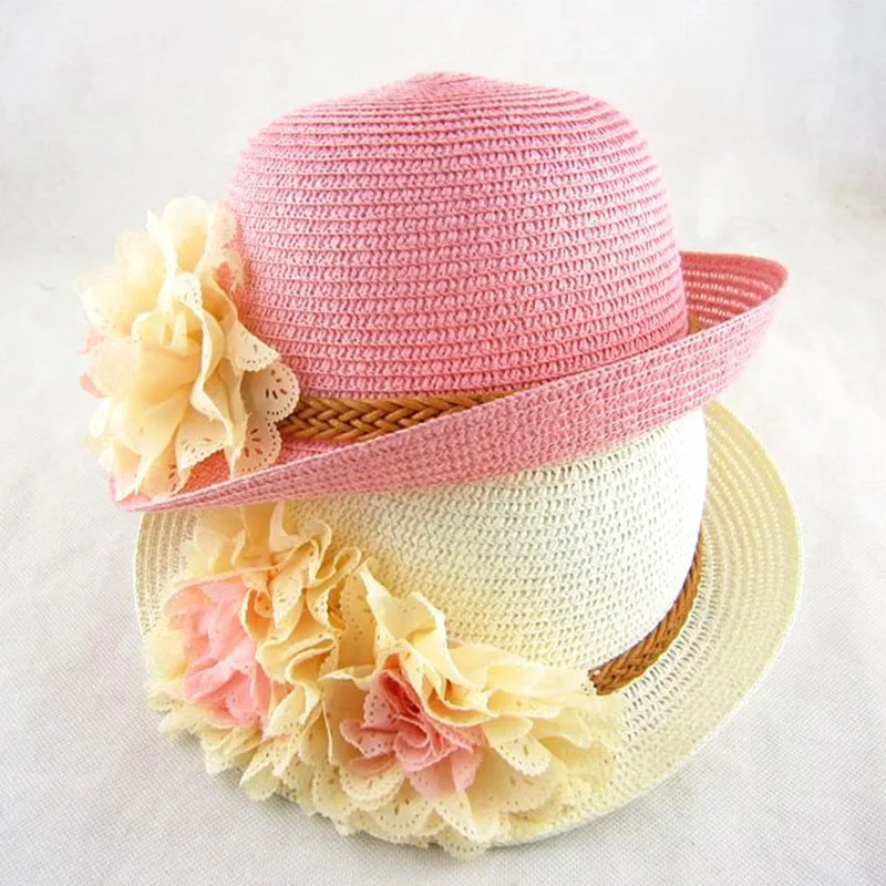 Spring-and-summer-children-large-flowers-sun-hat-baby-girl-sun-cap ...