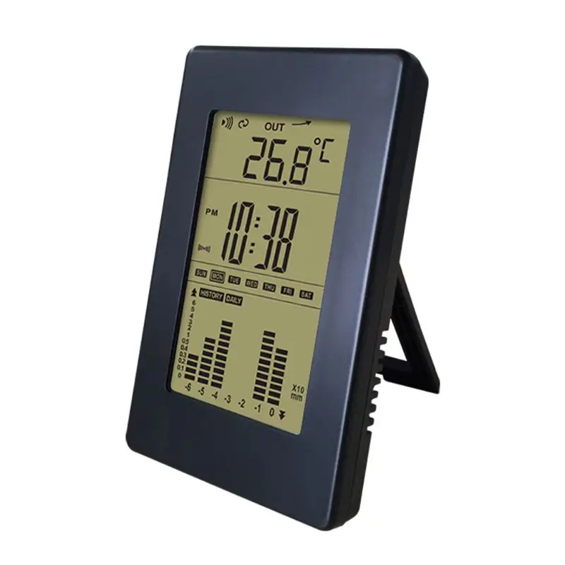 Wireless Digital Rain Gauge Weather Station Indoor Outdoor Thermometer ...
