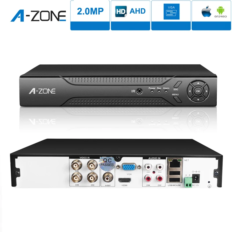 A ZONE 1080P AHD DVR Support P2P Mobile View 4CH BNC Video Input|1080p ...