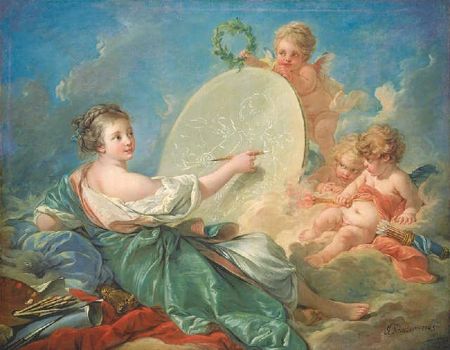 Angels art picture a angel painting little angels classical oil ...