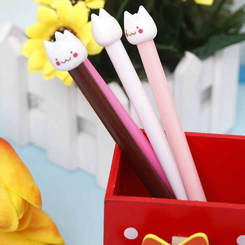 0.5mm Cute Kawaii Plastic Ink Gel Pen Cartoon Cat Pens Ballpoint Pens ...