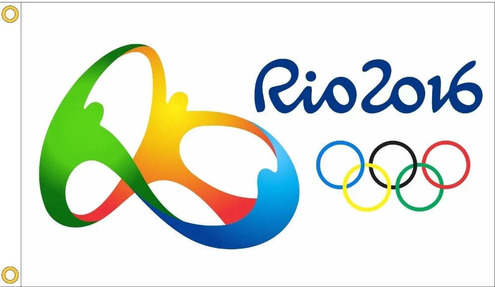 2016 Rio de Janeiro OLYMPICS NEW WHITE CUSTOM FLAG 90 x 150 cm BANNER ...