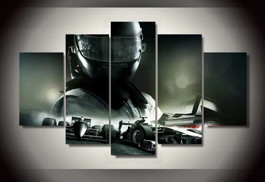 5Pcs With Framed Printed f1 Racing car picture Painting wall art room ...