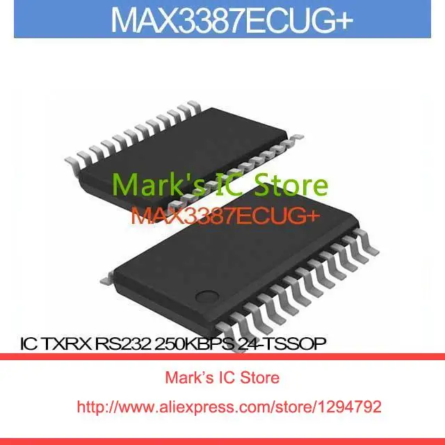 MAX3387ECUG+ IC TXRX RS232 250KBPS 24 TSSOP MAX3387ECU 3387 MAX3387E ...