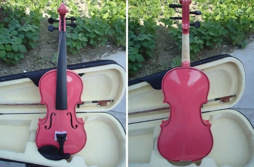 High quality Pink Violin 4/4 1/4 3/4 1/2 1/8 Size Available Violin in ...