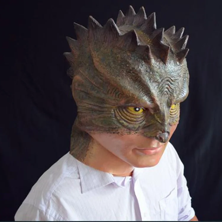 Halloween Party Cosplay Novelty Lizard Man Mask Creepy Halloween ...