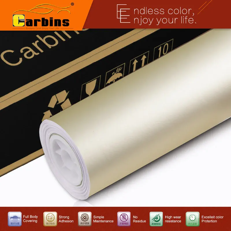 Matte Chrome Ice Film Frozen Champagne Gold Color Vinyl Car Wrapping ...