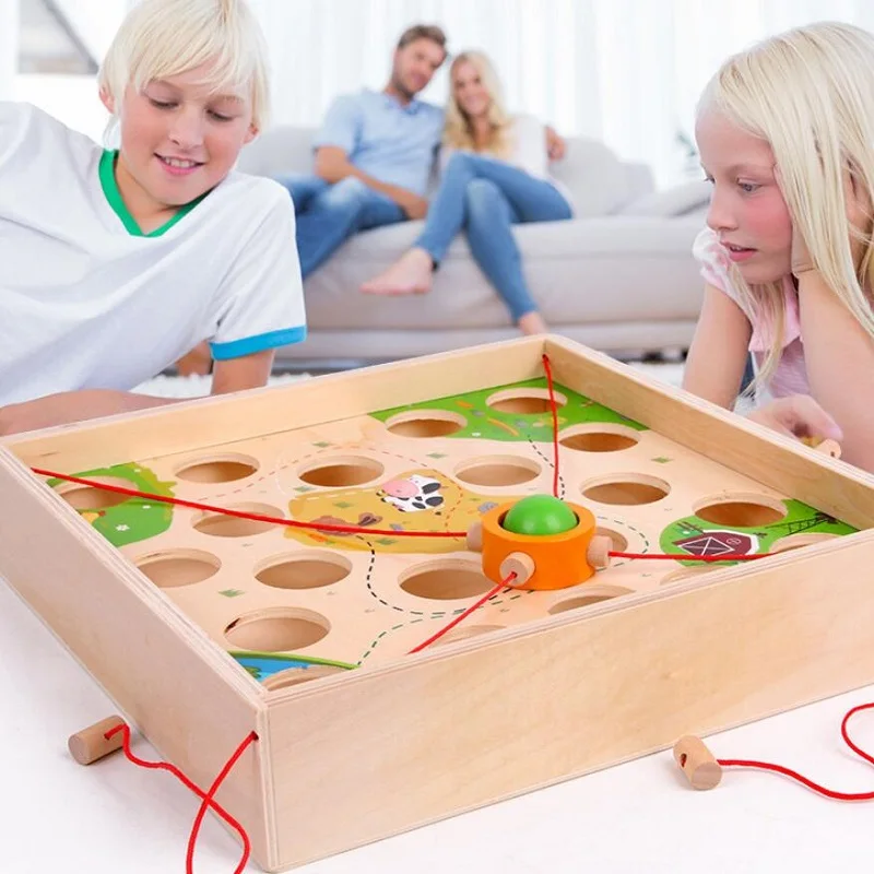 Creative-pull-ball-table-game-children-wooden-maze-kindergarten-early ...