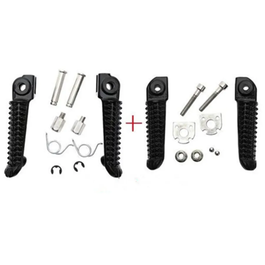 Black Front Rear Footrest Foot Pegs For Yamaha YZF R1 R6 2003 2012 04 ...