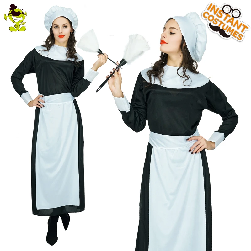 Adult Womens Pilgrim Dress Costume Cosplay Christmasandhalloween Party Ladys Pilgrim Clothes