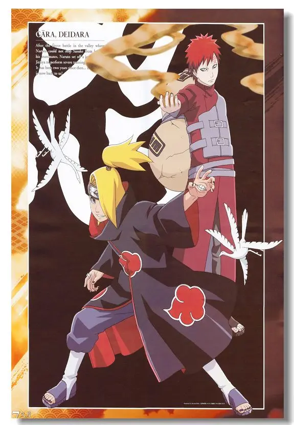 Naruto Akatsuki Poster Comic pared seda Poster 36 x 24 30 x 20 pulgadas ...